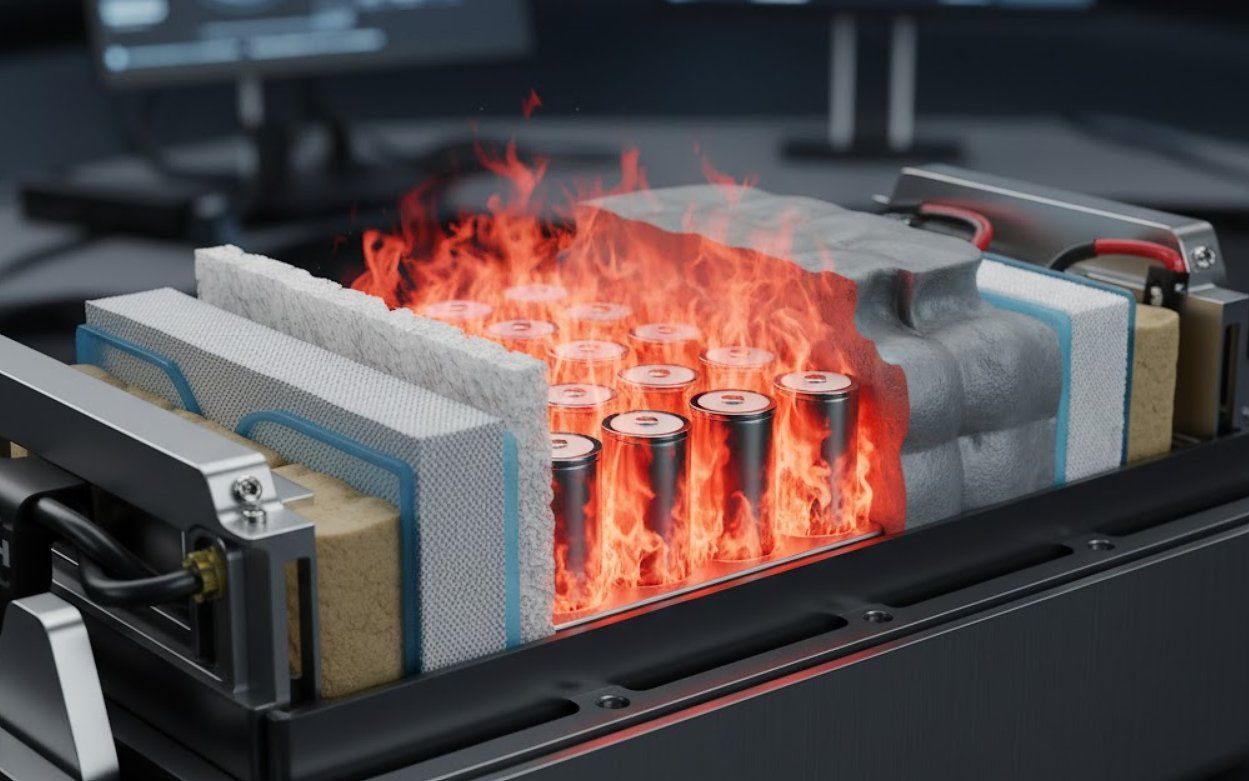Materiales clave contra fuga térmica en baterías coches eléctricos